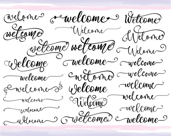 Welcome svg Welcome Script SVG Willkommensschild SVG | Etsy