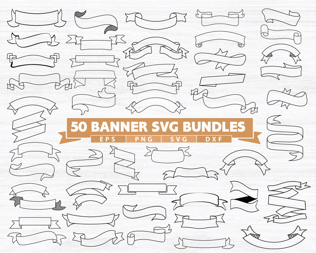 Banner Svg Bundle, Banner Svg Clipart, Banner Vector, Banner Svg Cut ...