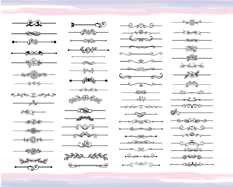 Divider SVG Mega Bundle Text Divider SVG Flourish Divider - Etsy India