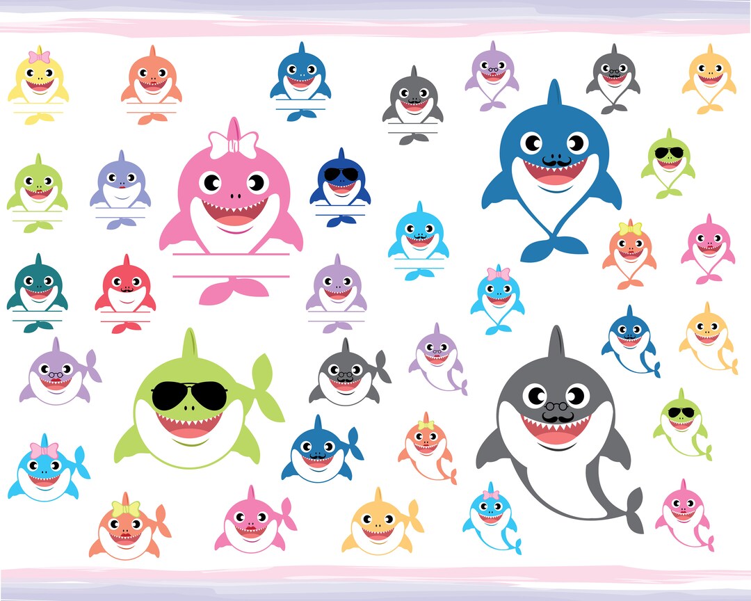 Shark Vector SVG Bundle, Cute Shark Svg, Family Shark, Shark Svg ...