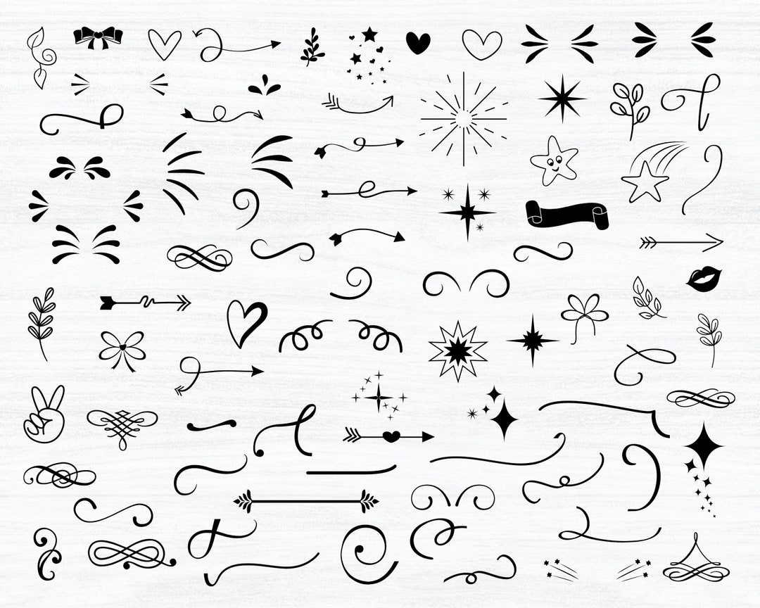 81 Elements SVG Bundle, Design Elements SVG, Accent Svg, Doodle Svg ...