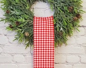 RED WHITE GINGHAM Wreath Sash Wreath Sash Wreath Sash Door - Etsy