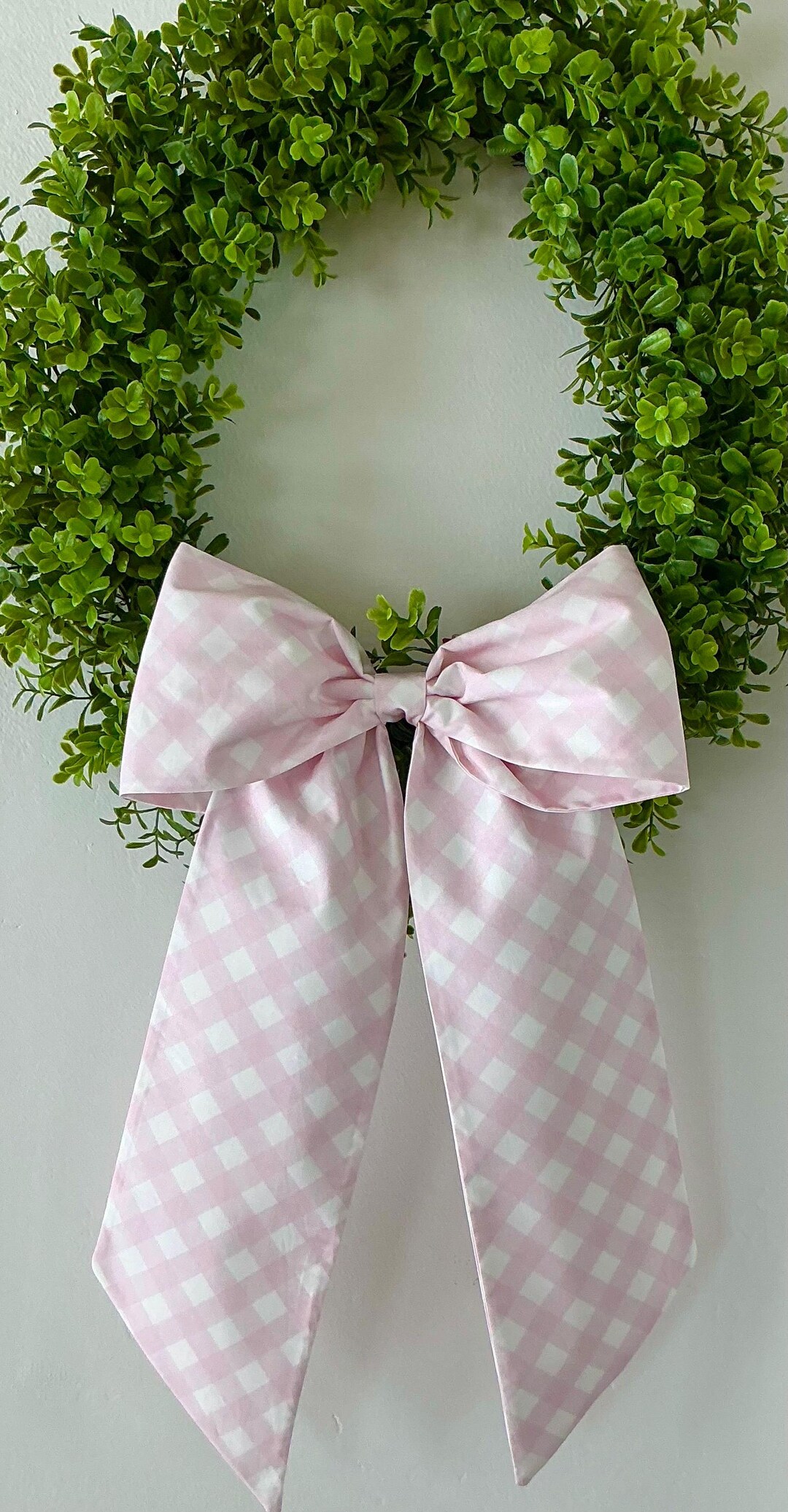 Pink Large Trellis Wreath Bow, Trellis Check, Easter Bow, Spring Decor ...