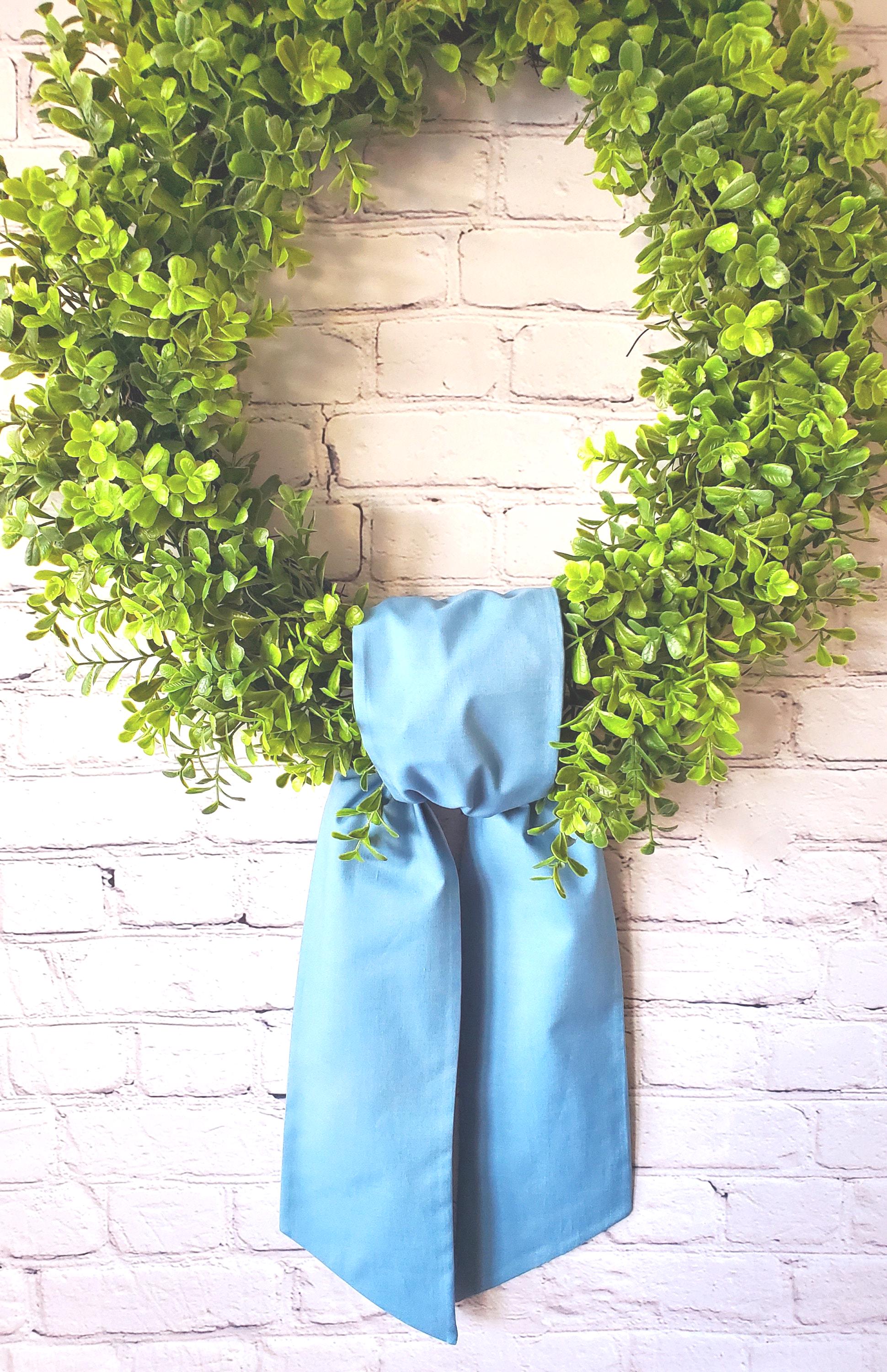 Handmade Cotton Wreath Sash: French Blue Decor, Gameday Sash - Etsy