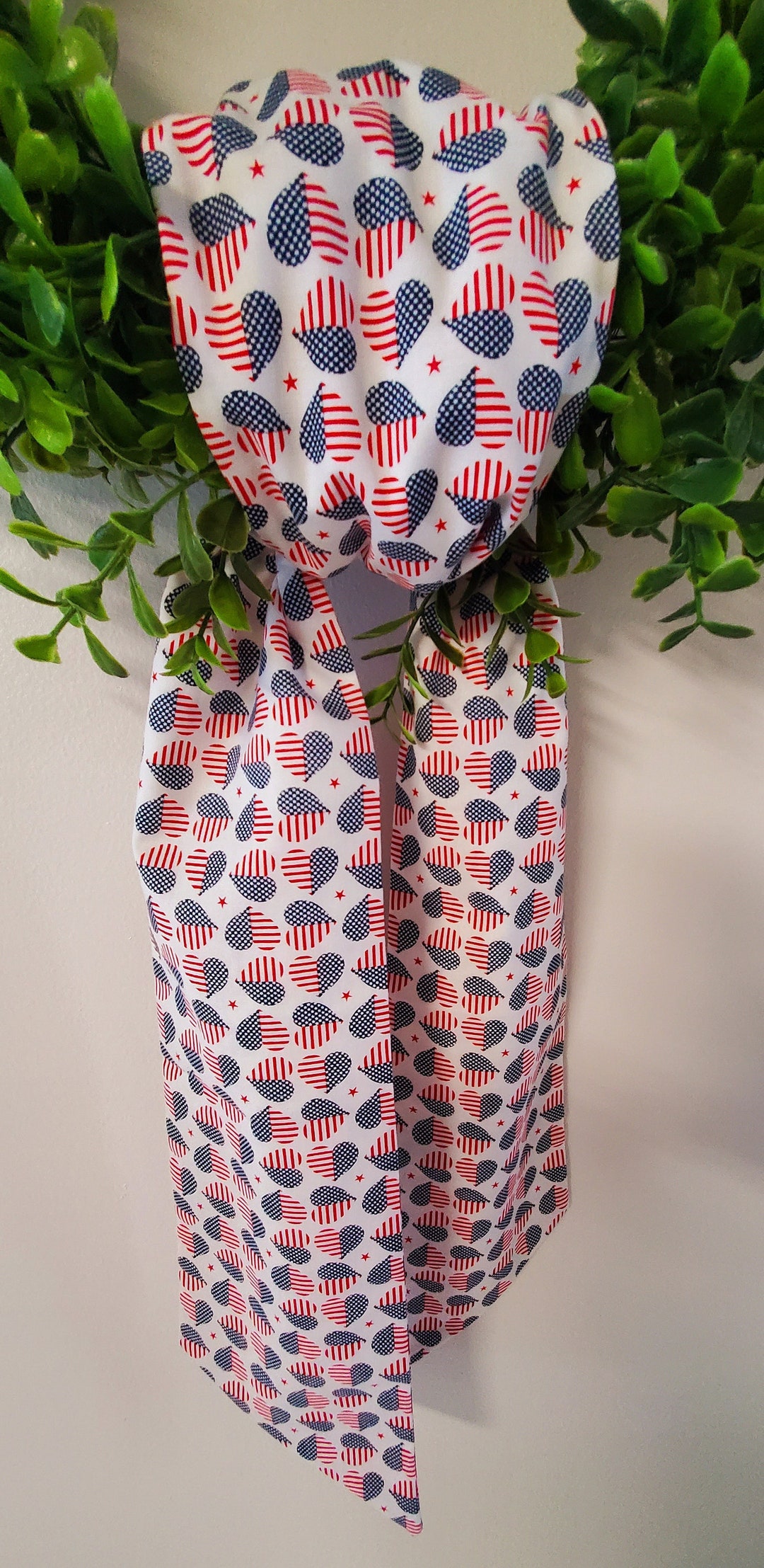 Patriotic Wreath Sash, Flags & Hearts, 4th of July Decor - Etsy