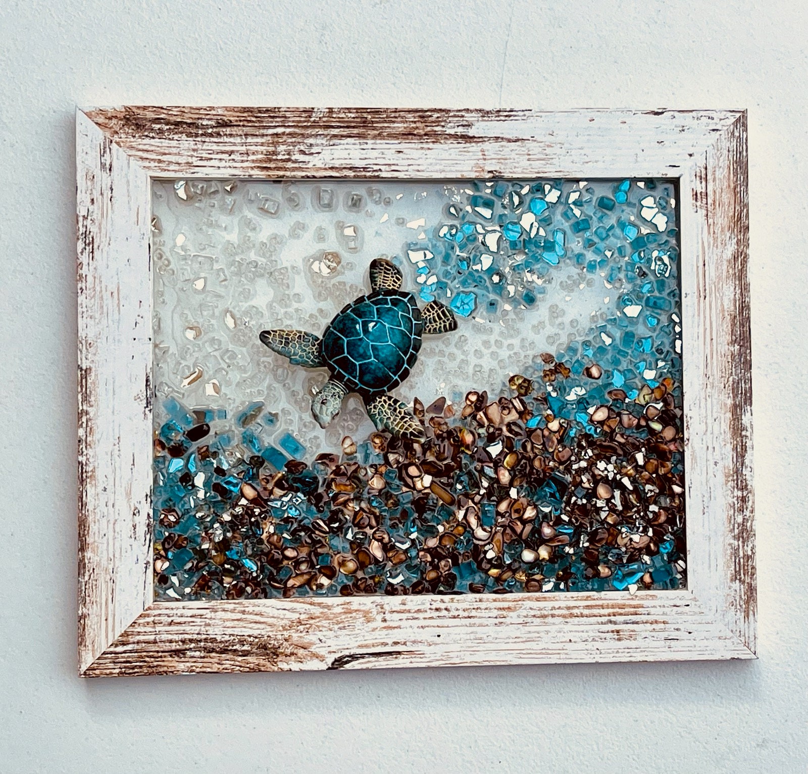 Sea Glass Turtle Art - Etsy