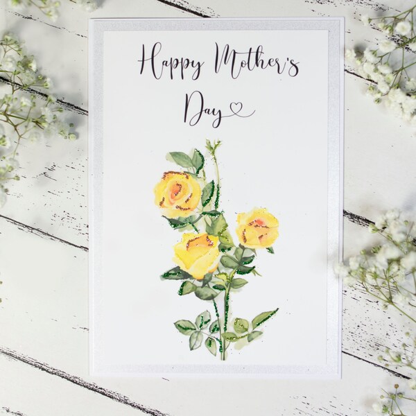 Yellow Rose Birthday Card - Etsy