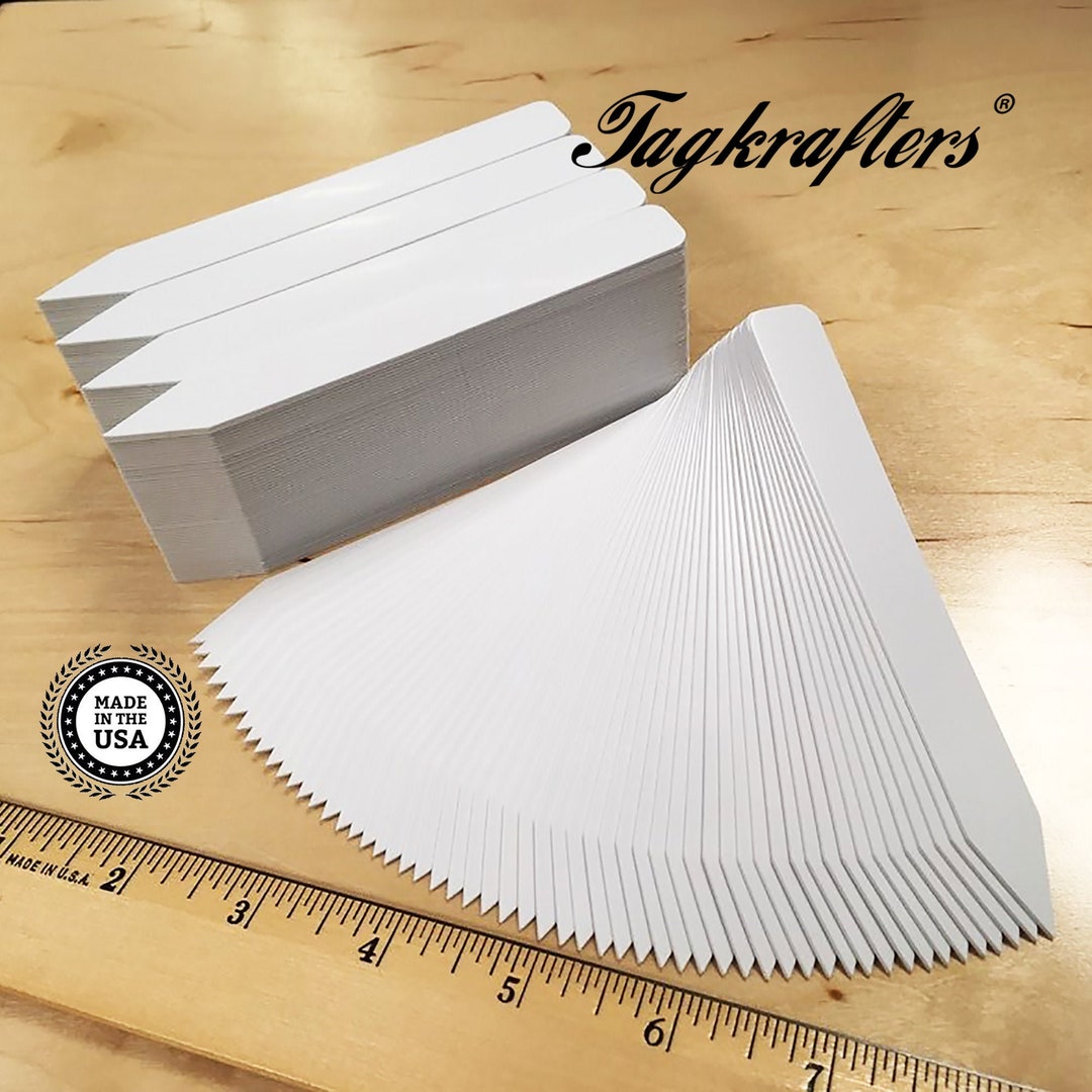 PREMIUM 5" X 5/8" White Plastic Pot Stakes Plant Tags Markers and ...