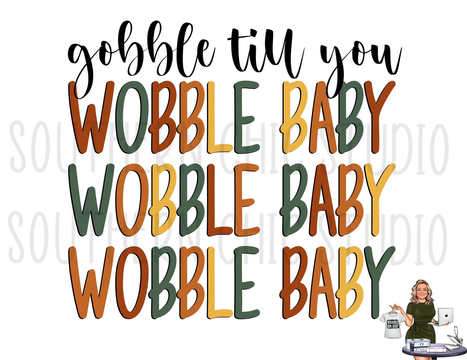 Gobble Till You Wobble Baby Thanksgiving Sublimation - Etsy