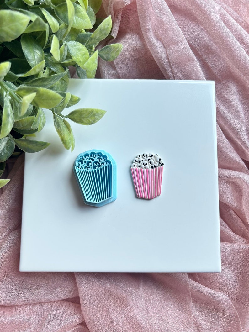 Popcorn Bucket With Skulls Retro Groovy Halloween Polymer Clay Cutter ...