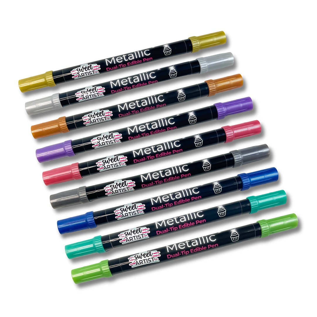 Sweet Artist Metallic Dual-tip Edible Pens Edible Metallic Markers for ...