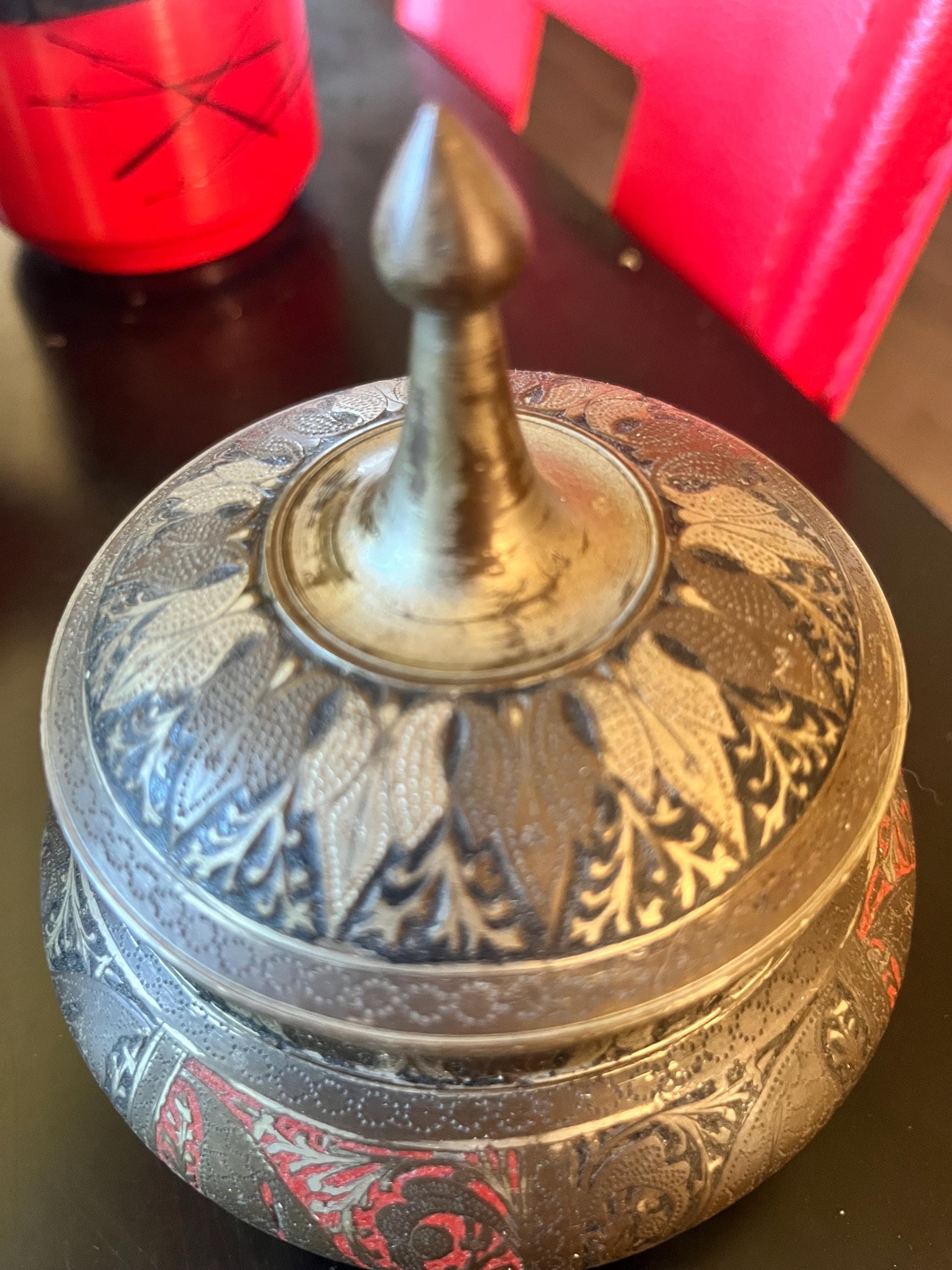 Indian or Middle Eastern Metal Jar or Box With Elaborate Design - Etsy