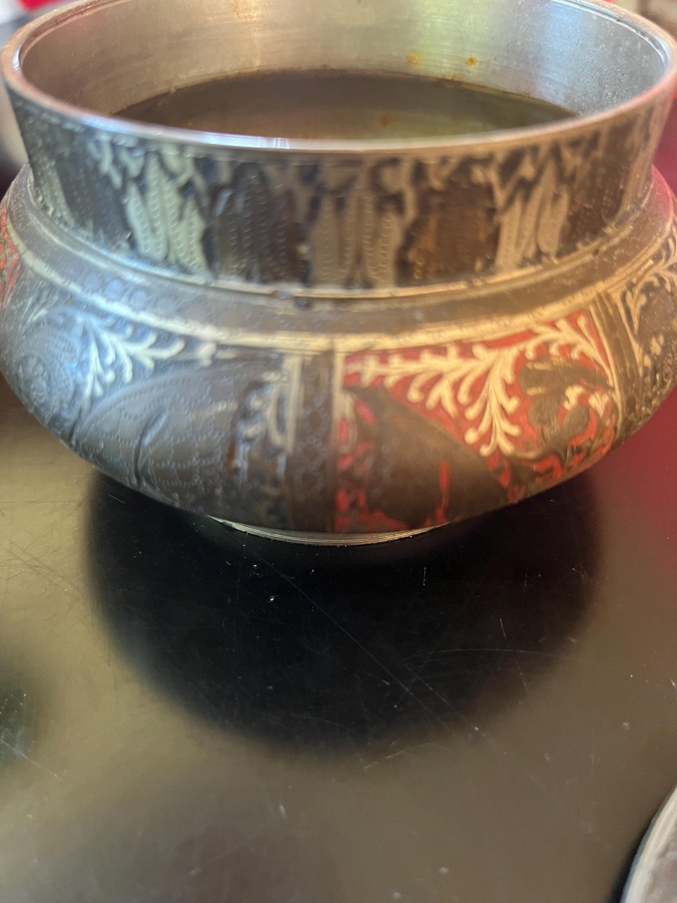 Indian or Middle Eastern Metal Jar or Box With Elaborate Design - Etsy