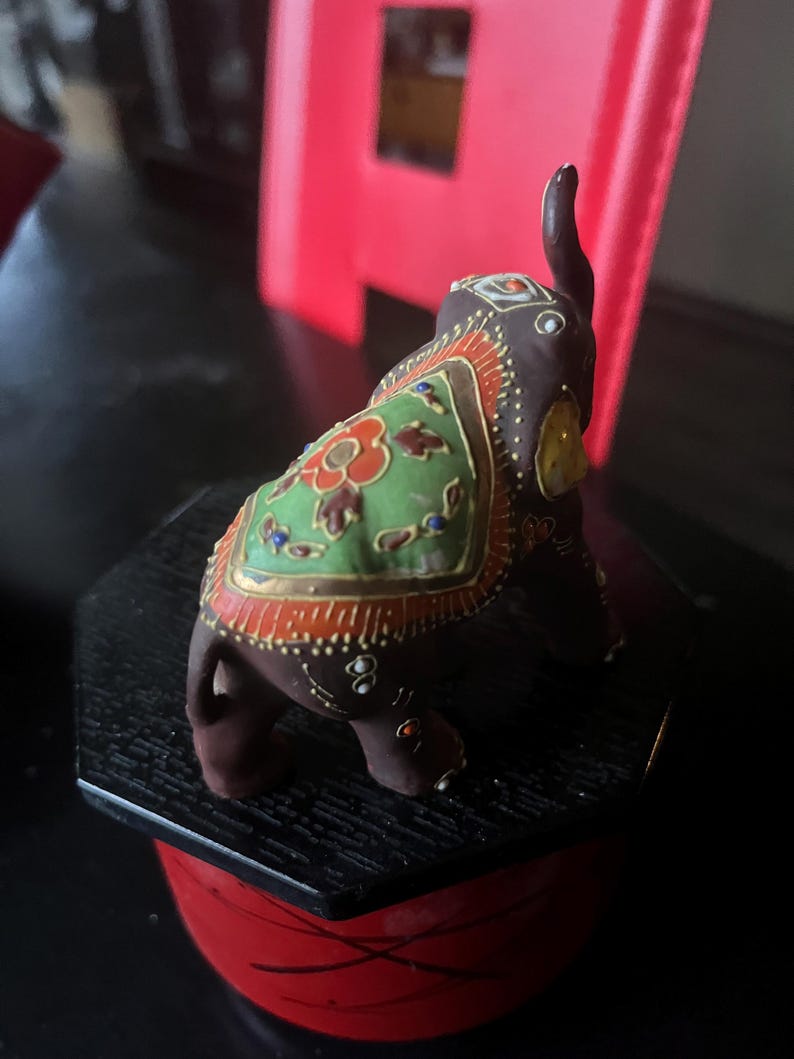 Perfect, Mid Century Satsuma Moriage Elephant Figurine, Japan - Etsy