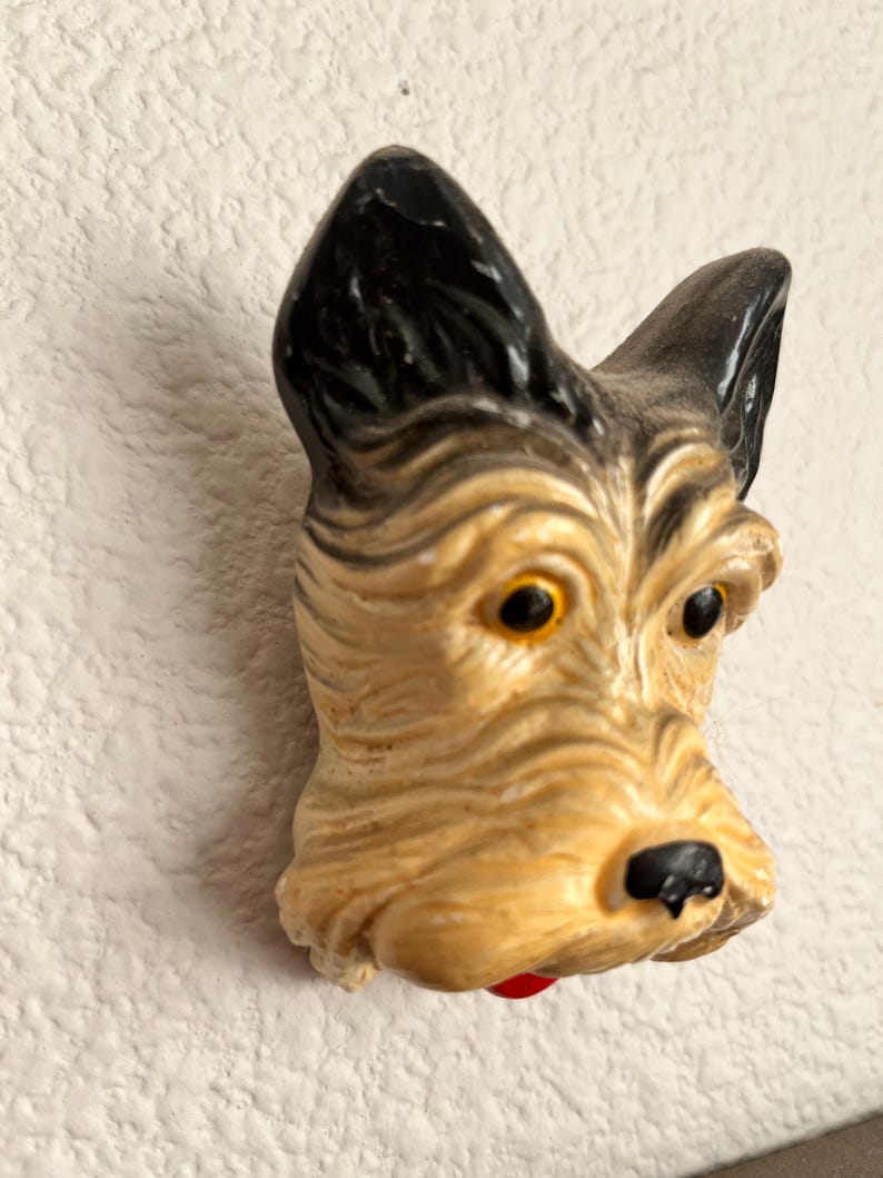 Antique Hanging Chalkware Terrier Dog Head - Etsy