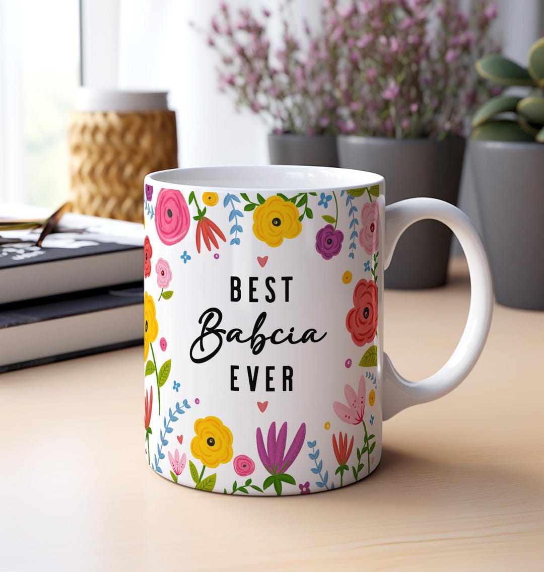 Babcia Floral Ceramic Mug, Polish Grandma Gift, Mother's Day, Babcia ...