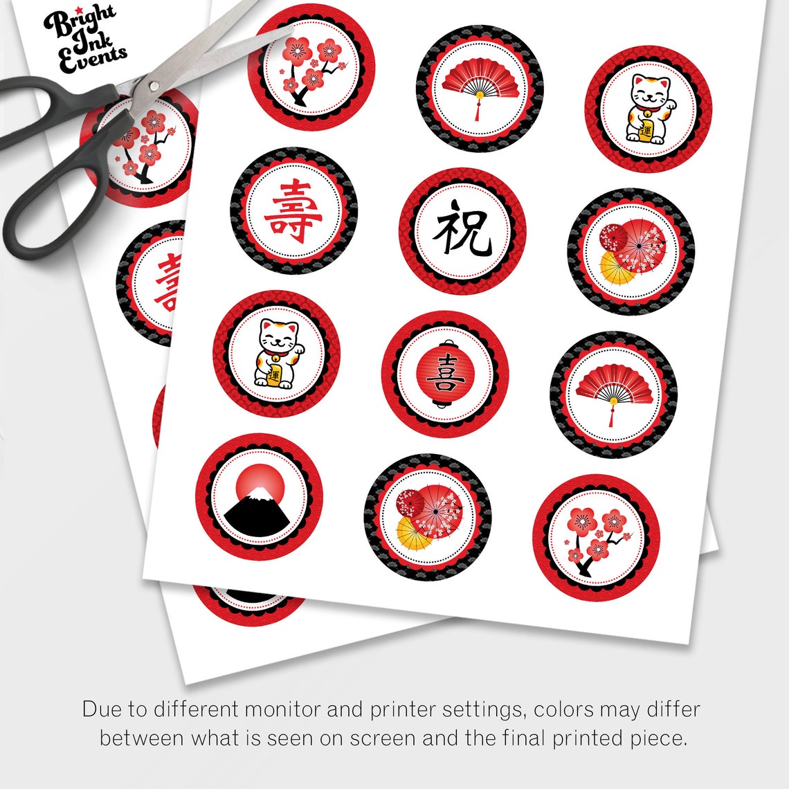 Japanese Cupcake Toppers Japanese Birthday Cherry Blossom - Etsy