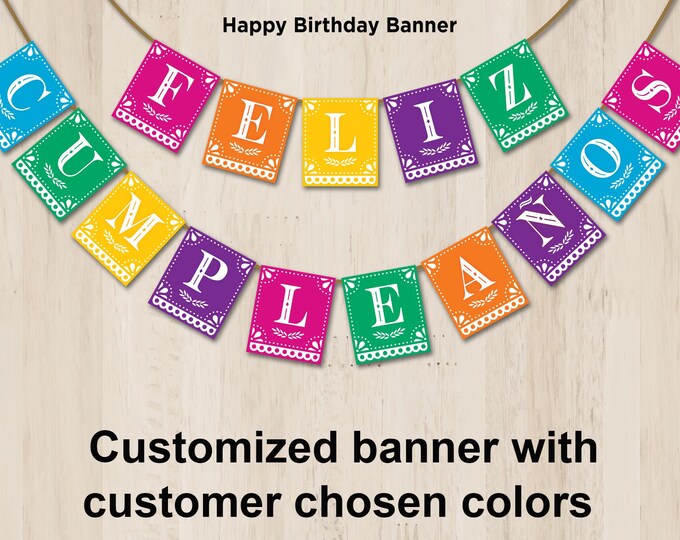 Custom Feliz Cumpleanos Birthday Banner - Etsy