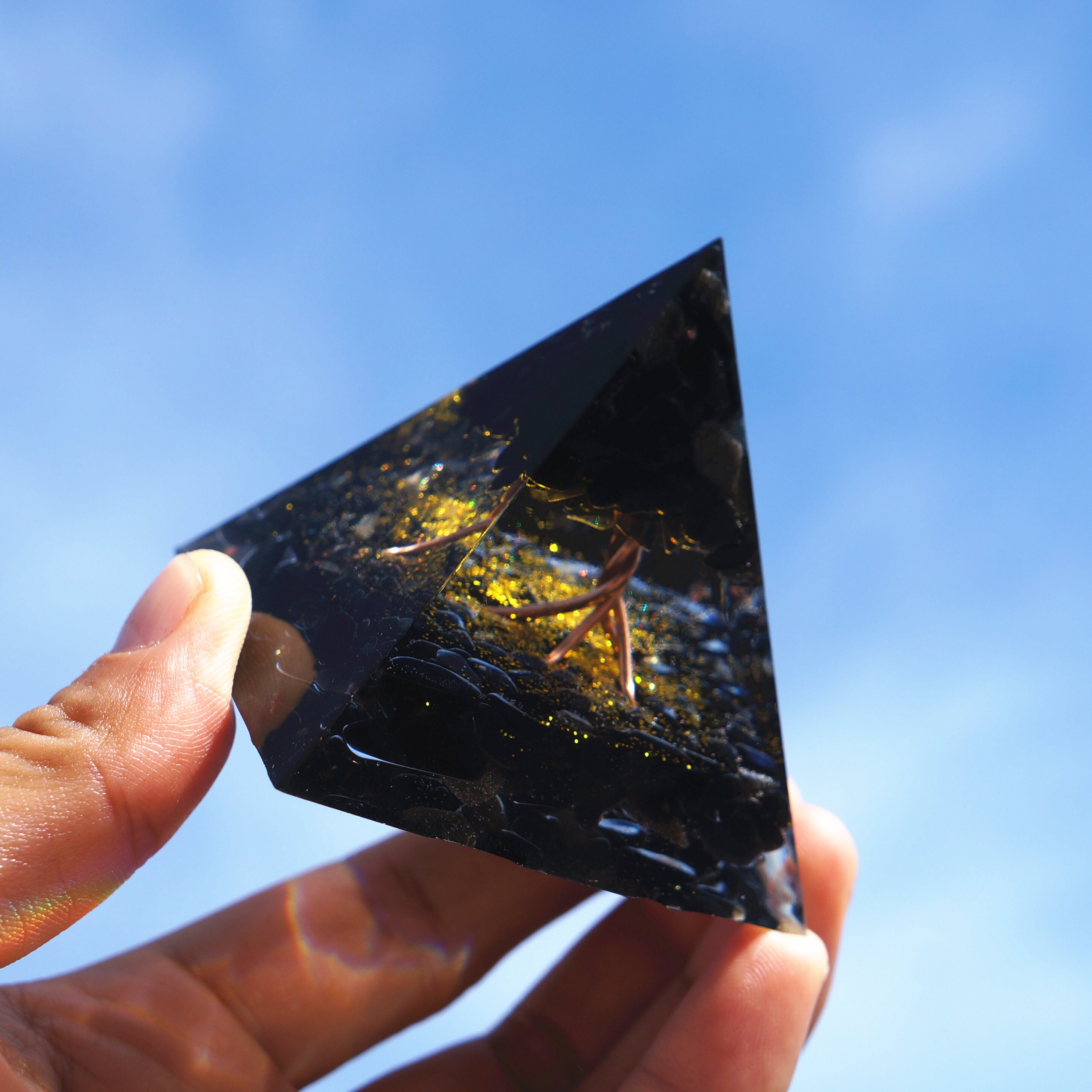 Tree of Life Obsidian Crystal Orgone Pyramid Reiki Healing - Etsy