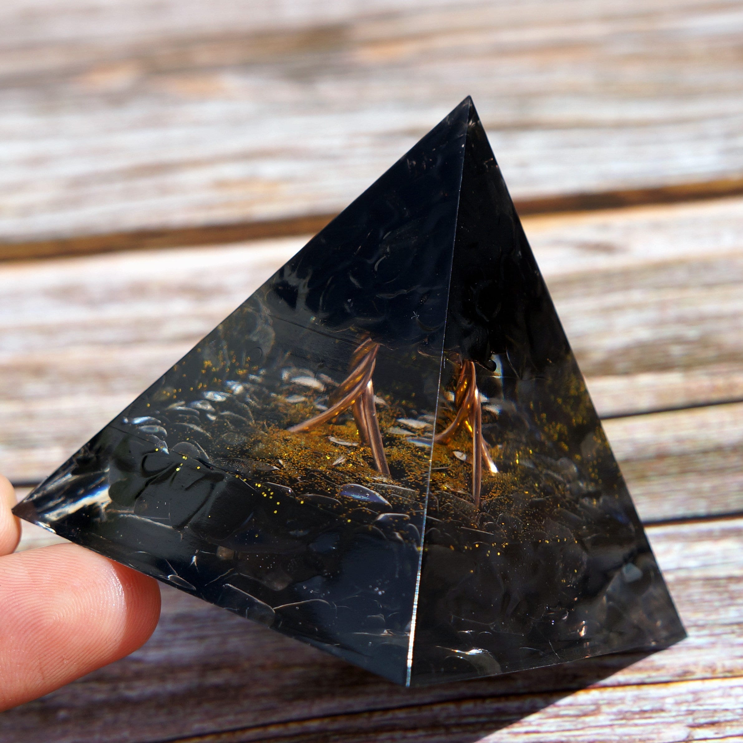 Tree of Life Obsidian Crystal Orgone Pyramid Reiki Healing - Etsy