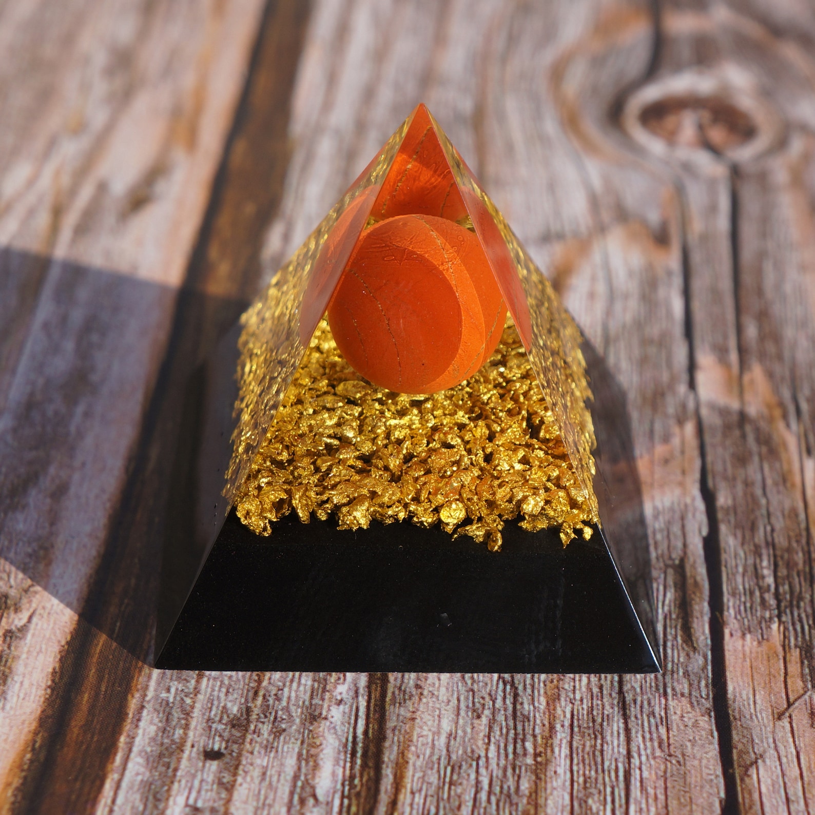 Chicken-blood red Sphere With Shungite Layer Brass Orgonite | Etsy