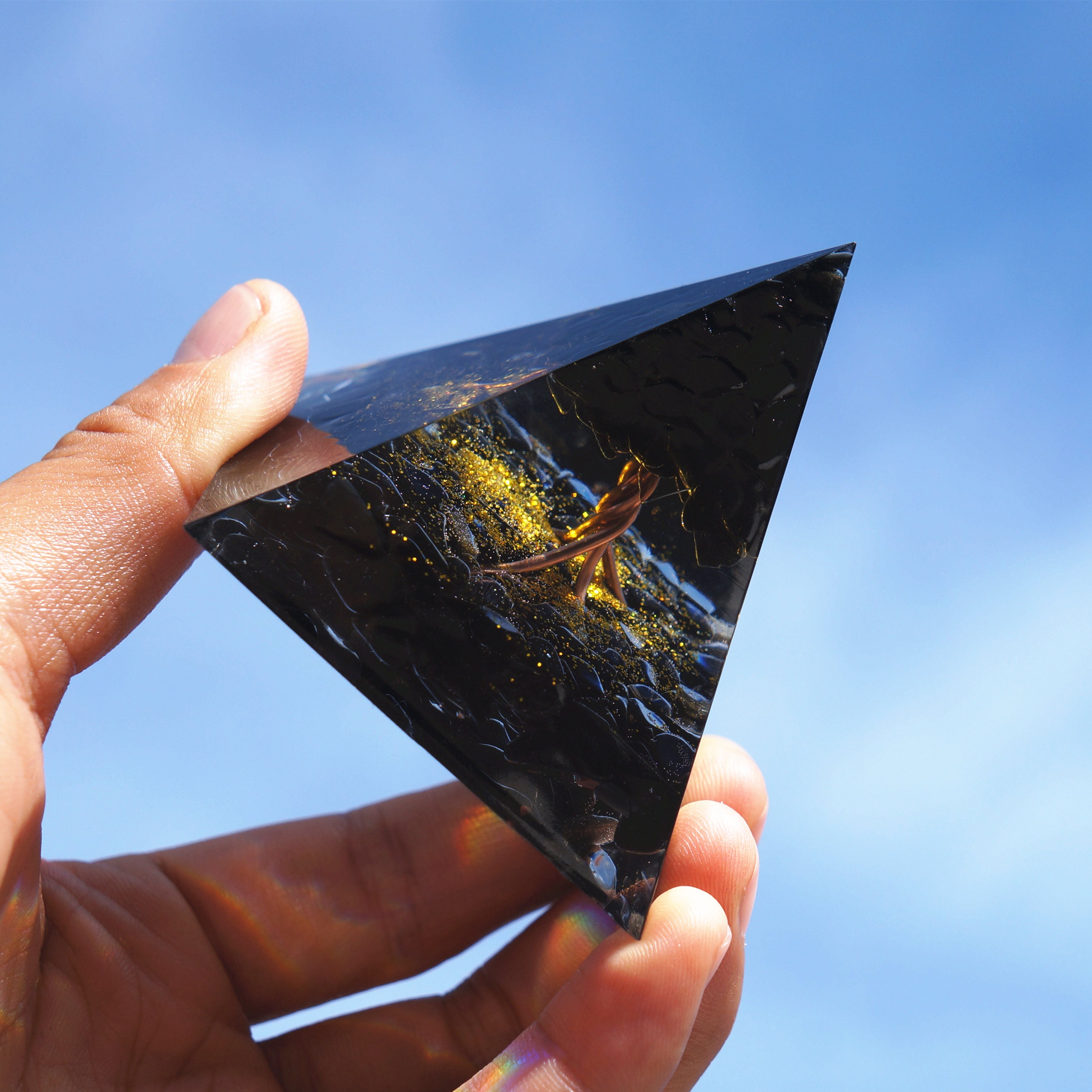 Tree of Life Obsidian Crystal Orgone Pyramid Reiki Healing - Etsy