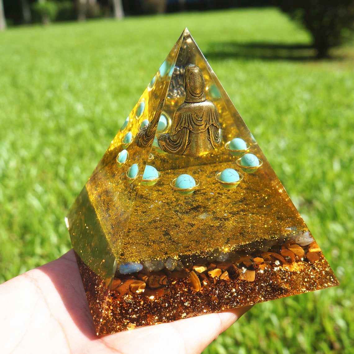Guanyin Buddha Statue Orgonite Pyramid Buddha Orgone Pyramid - Etsy
