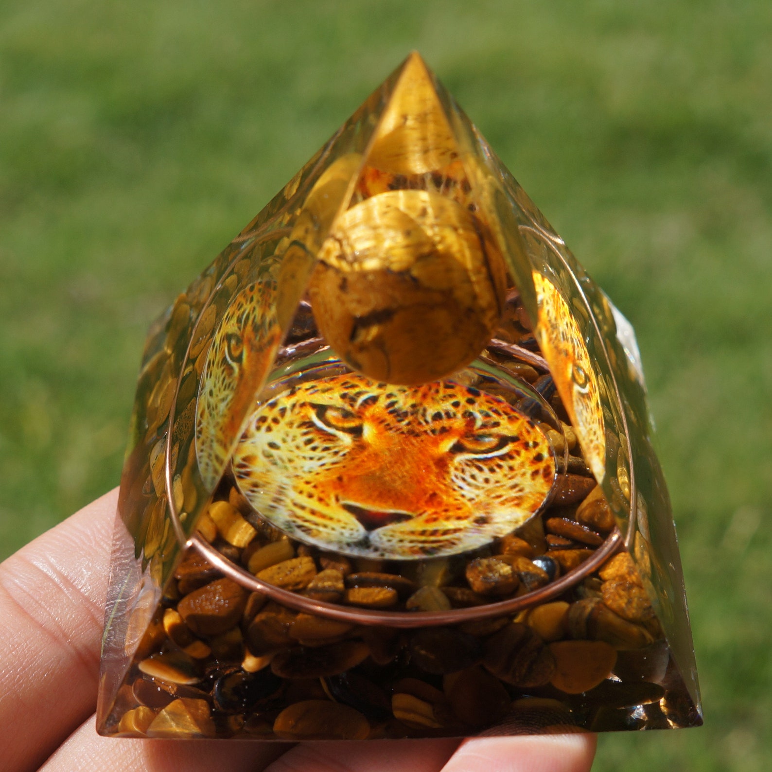 Tiger Element Symbols Tiger's Eye Crystal Orgone Pyramid - Etsy