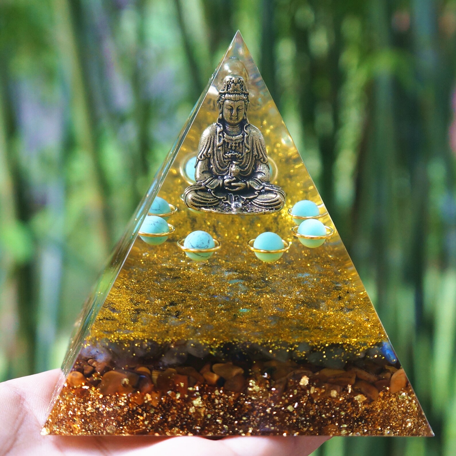 Guanyin Buddha Statue Orgonite Pyramid Buddha Orgone Pyramid - Etsy