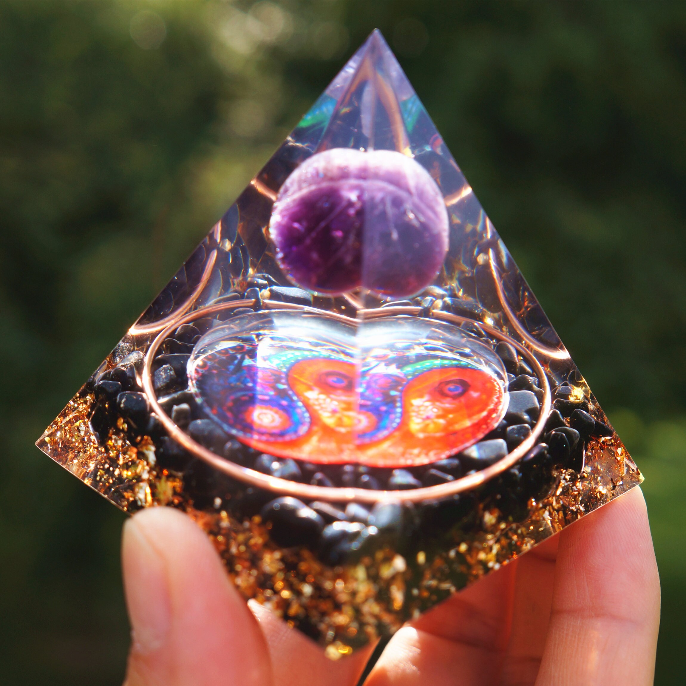 Galaxy Series Metaverse Vision Amethyst Sphere With Obsidian - Etsy