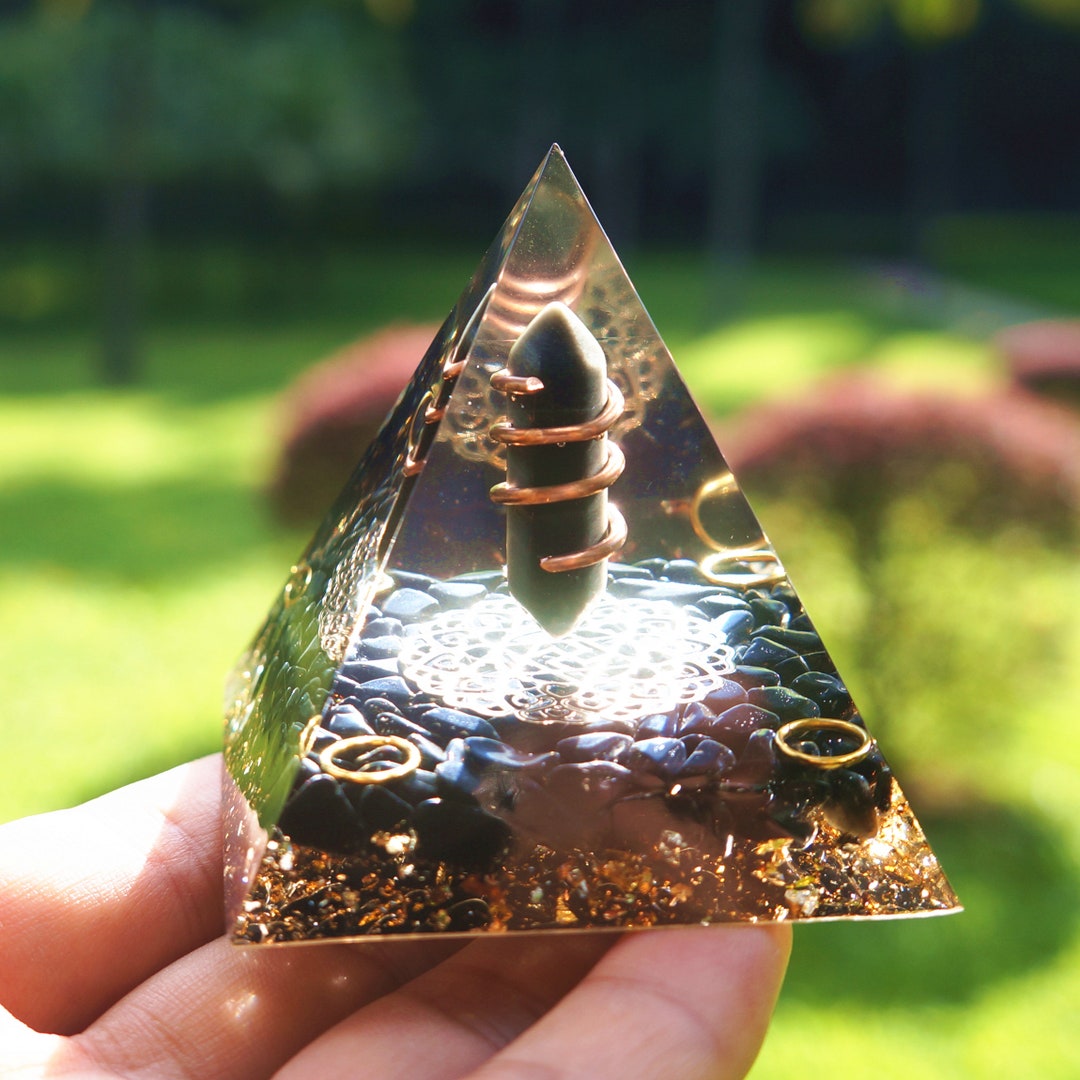 Orgone Pyramid-natural Black Obsidian Stone Orgonite Pyramid-chakra ...
