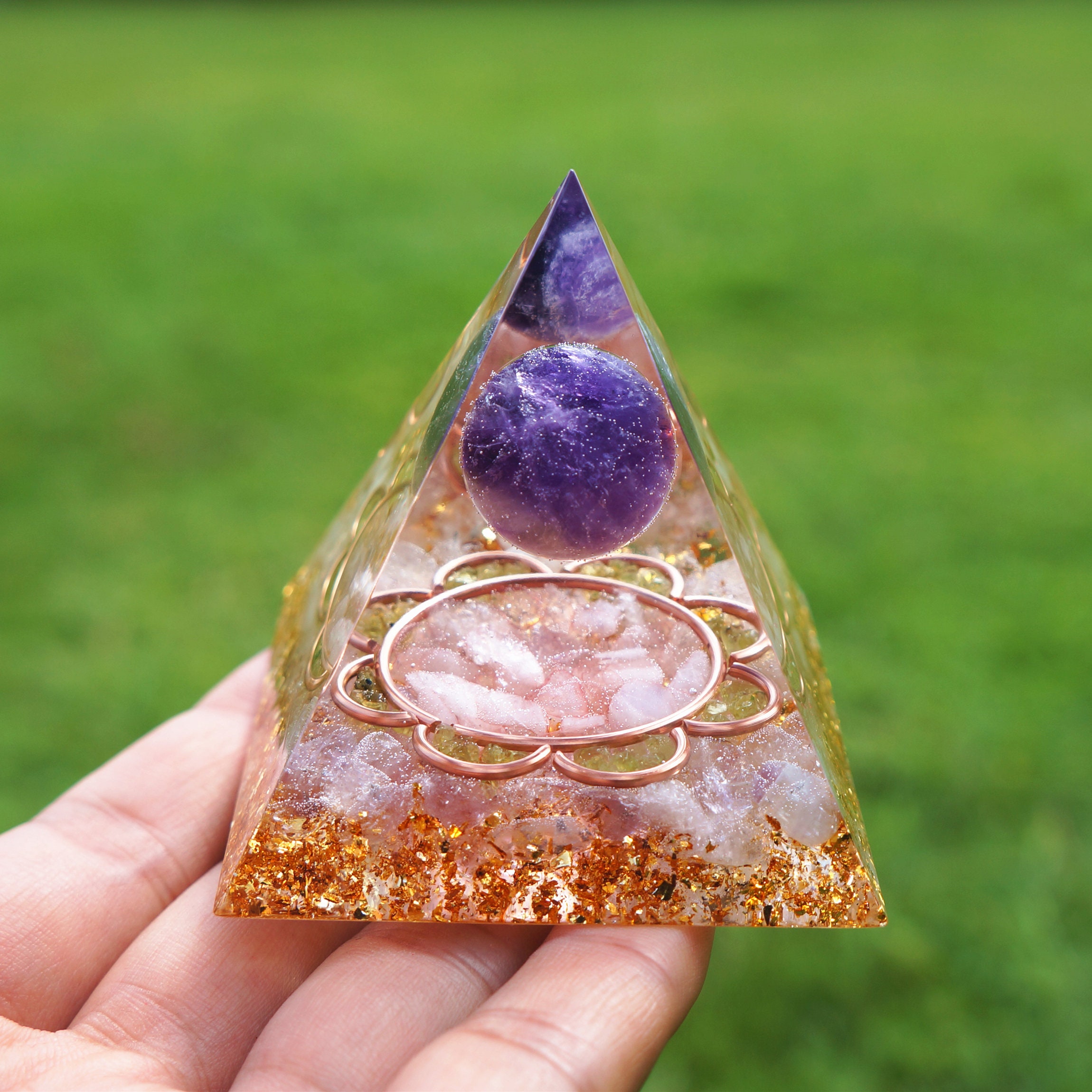 Flower of Life Vision Orgone Pyramid, Positive Energy Generator EMF ...