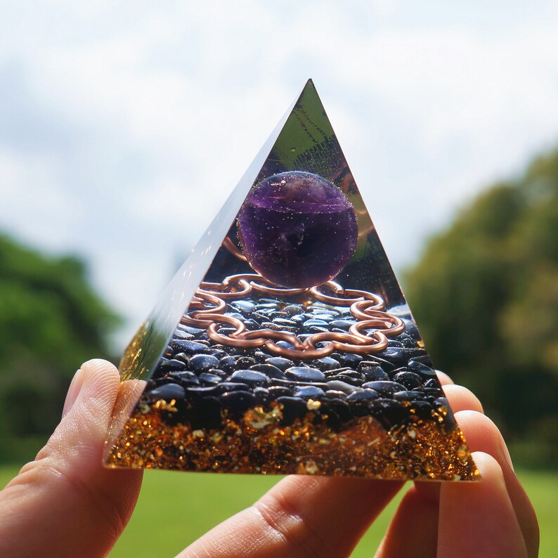 Luck Energy Vision Vision Amethyst Sphere With Obsidian - Etsy