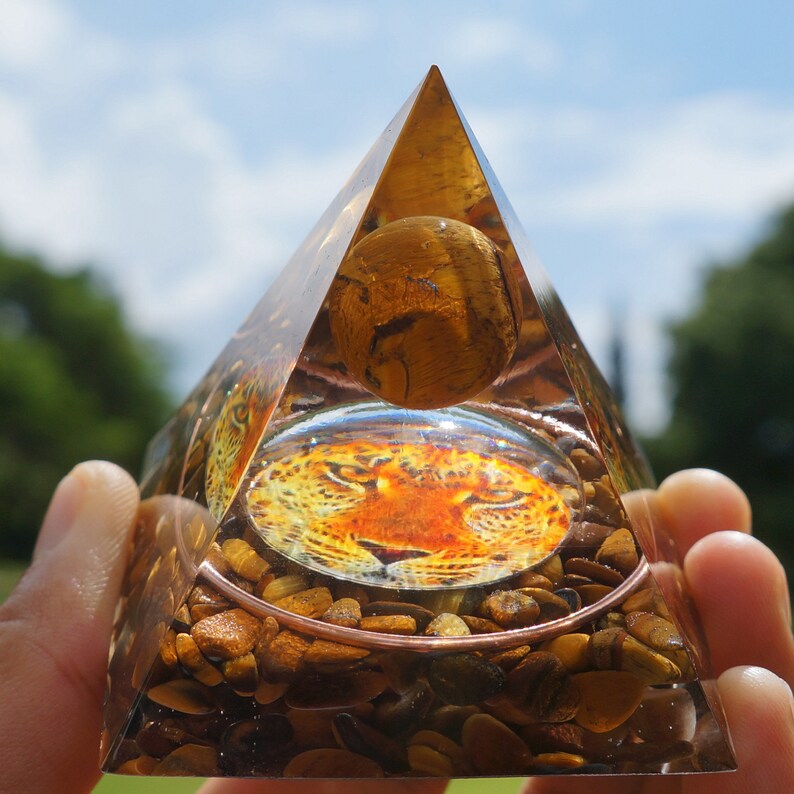 Tiger Element Symbols Tiger's Eye Crystal Orgone Pyramid - Etsy