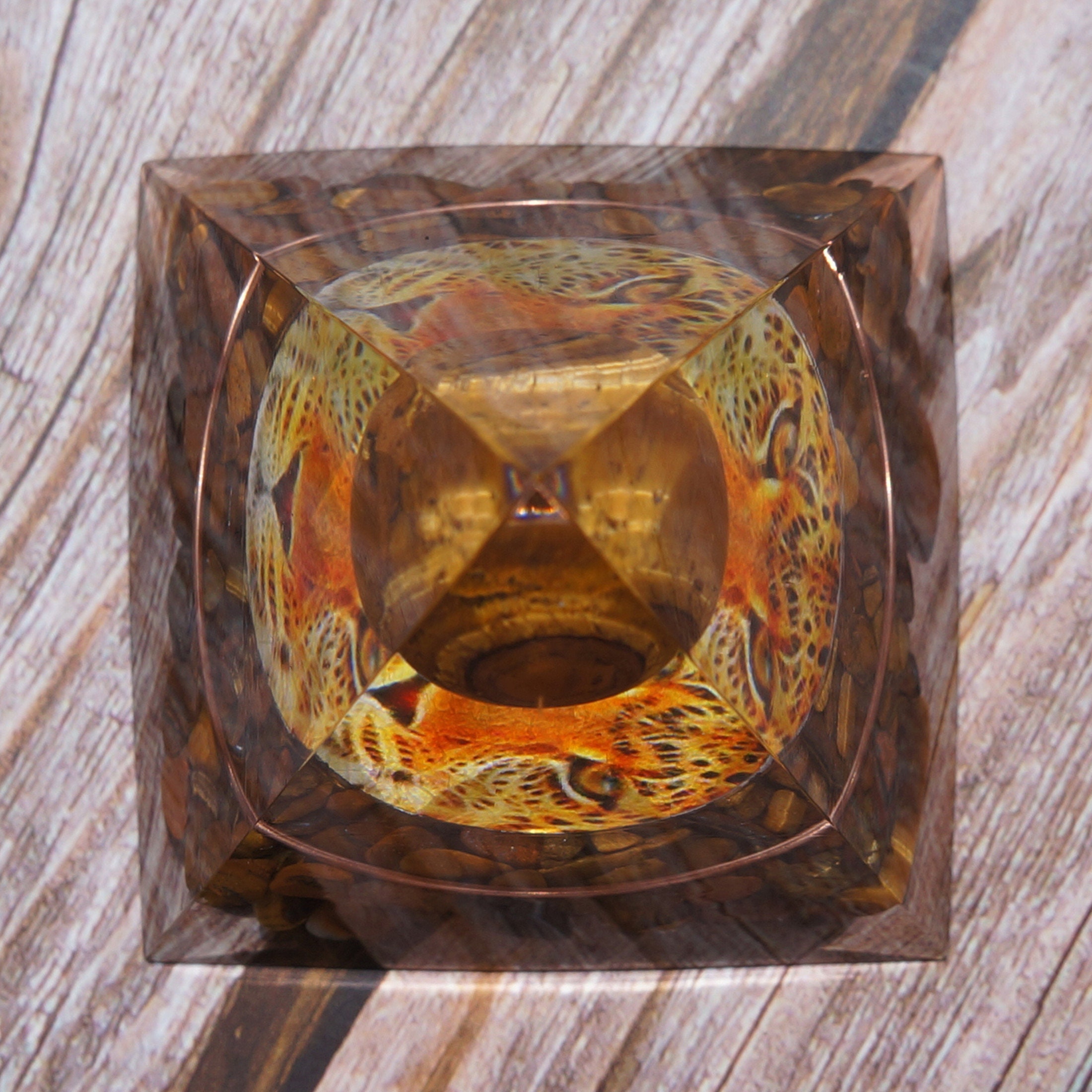 Tiger Element Symbols Tiger's Eye crystal Orgone Pyramid | Etsy