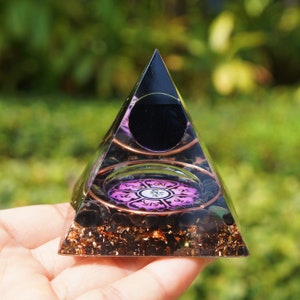 Yoga Symbols Series Obsidian Sphere With Obsidian Stones - Etsy