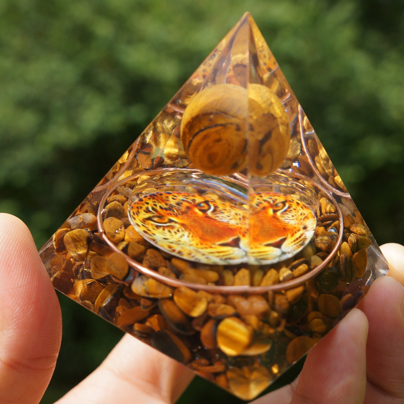 Tiger Element Symbols Tiger's Eye Crystal Orgone Pyramid - Etsy