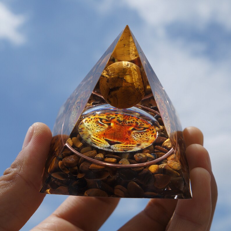 Tiger Element Symbols Tiger's Eye Crystal Orgone Pyramid - Etsy