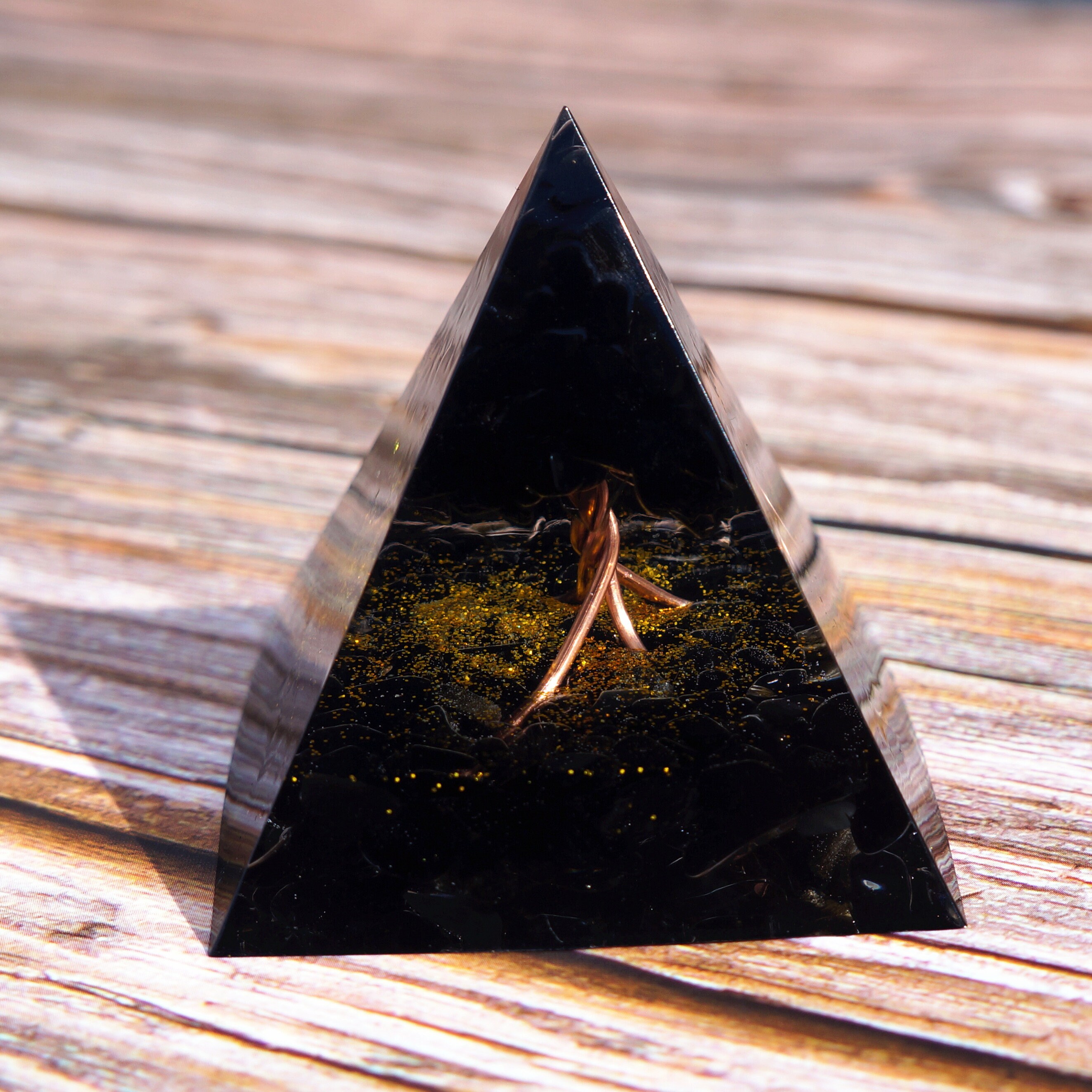 Tree of Life Obsidian Crystal Orgone Pyramid Reiki Healing - Etsy