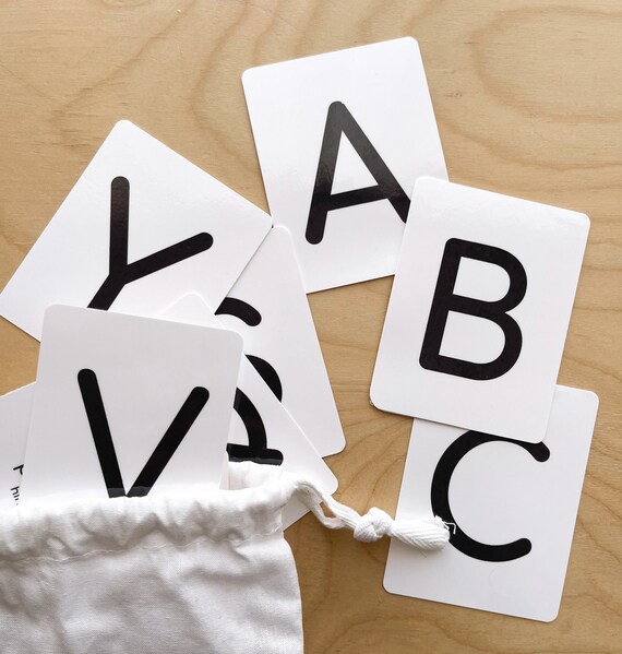 Uppercase ABC Flash Cards Alphabet Digital Printable | Etsy