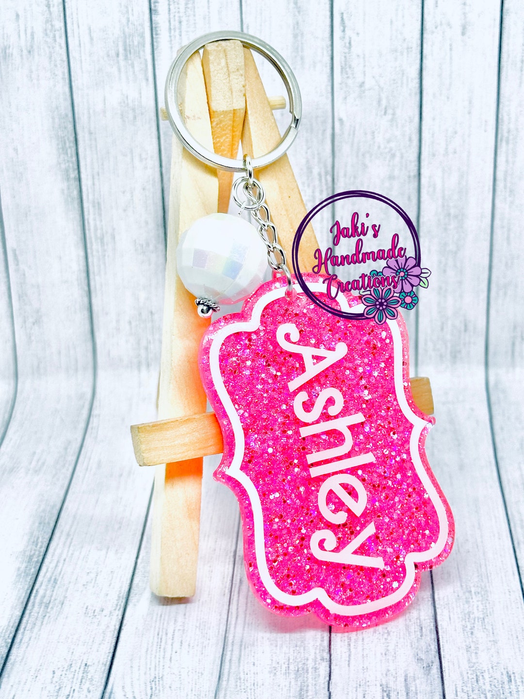 Custom Name and Color Sparkly Doll Inspired Customizable Keychain Bag ...