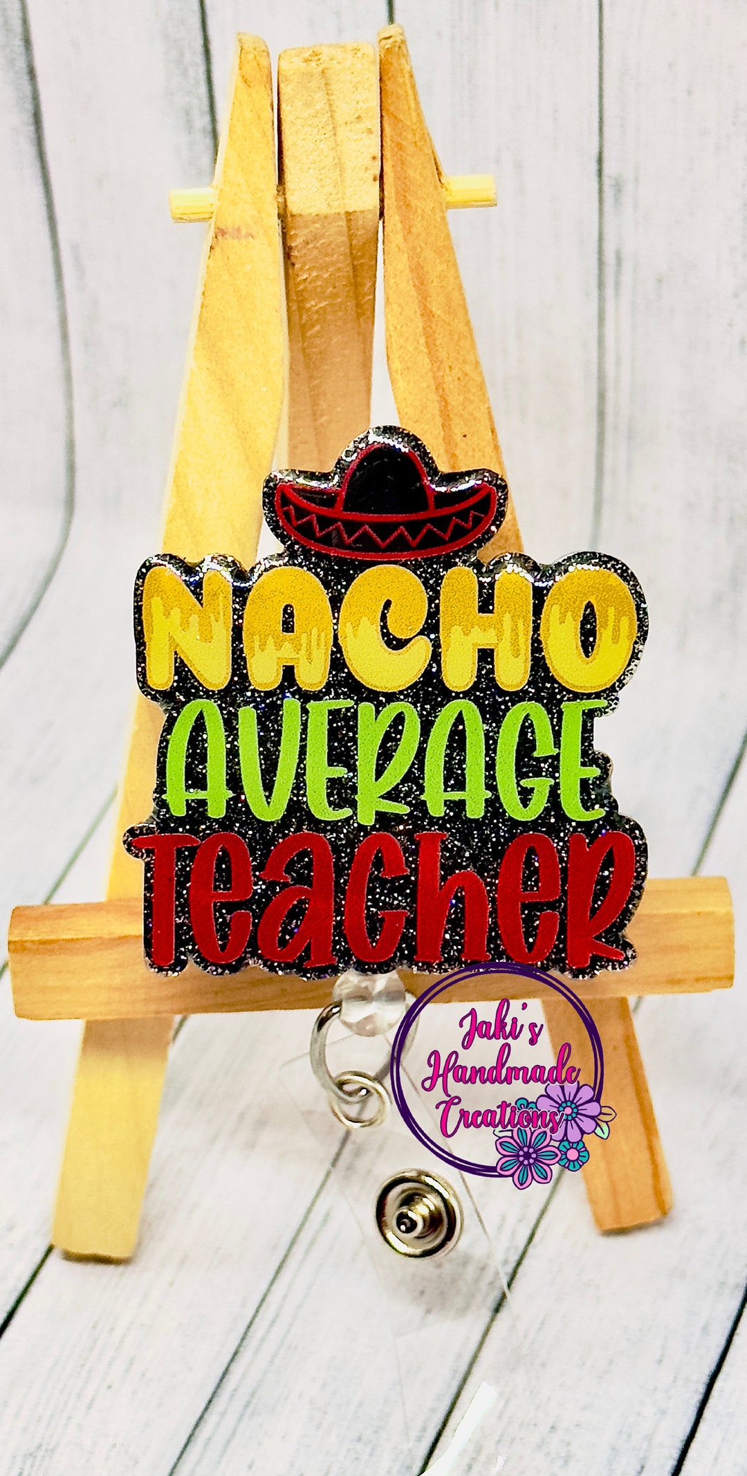 Nacho Average Teacher Sombrero and Dripping Cheese Glitter Faceplate or ...