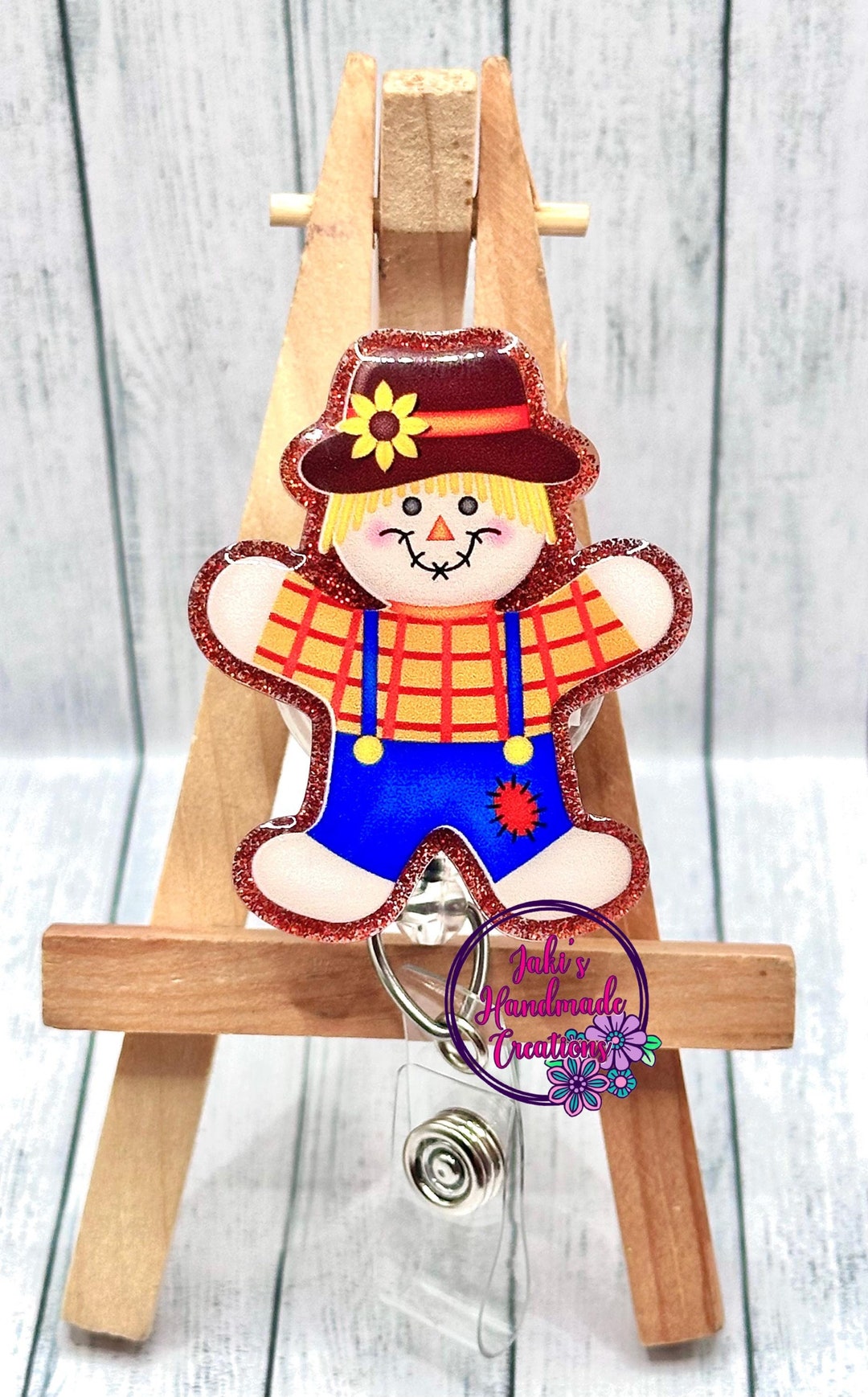 Cute Scarecrow Badge Reel - Fall Seasonal - Jaki's Handmade Creations ...