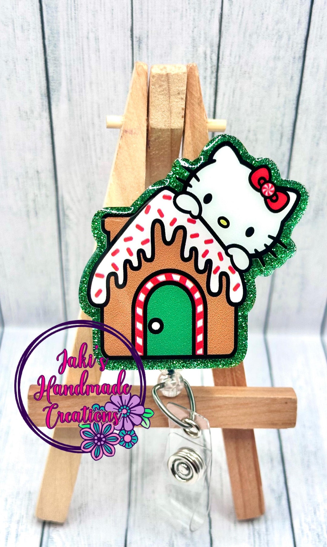 Cute Gingerbread House Peeking Christmas Kitty With Bow - Faceplate for ...