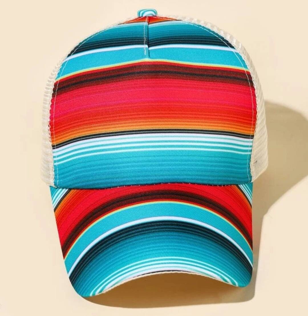 Serape Cap With Custom Leather Logo - Etsy