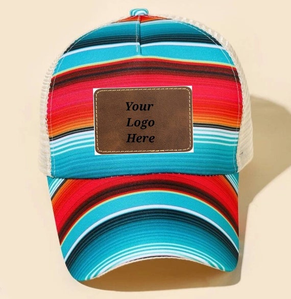 Serape Cap With Custom Leather Logo | Etsy