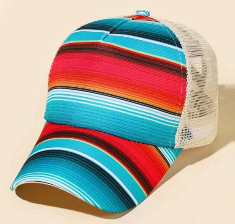 Serape Cap With Custom Leather Logo - Etsy