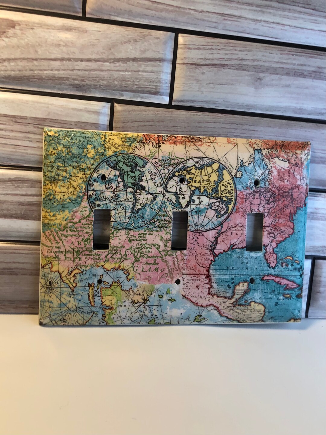 World Map Light Switch Cover: Travel Home Decor - Etsy