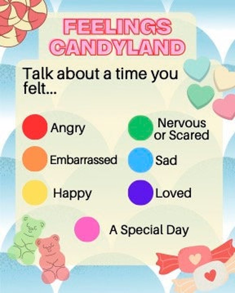 Feelings Candy Land Key Card Counseling Resources Therapist Resources ...