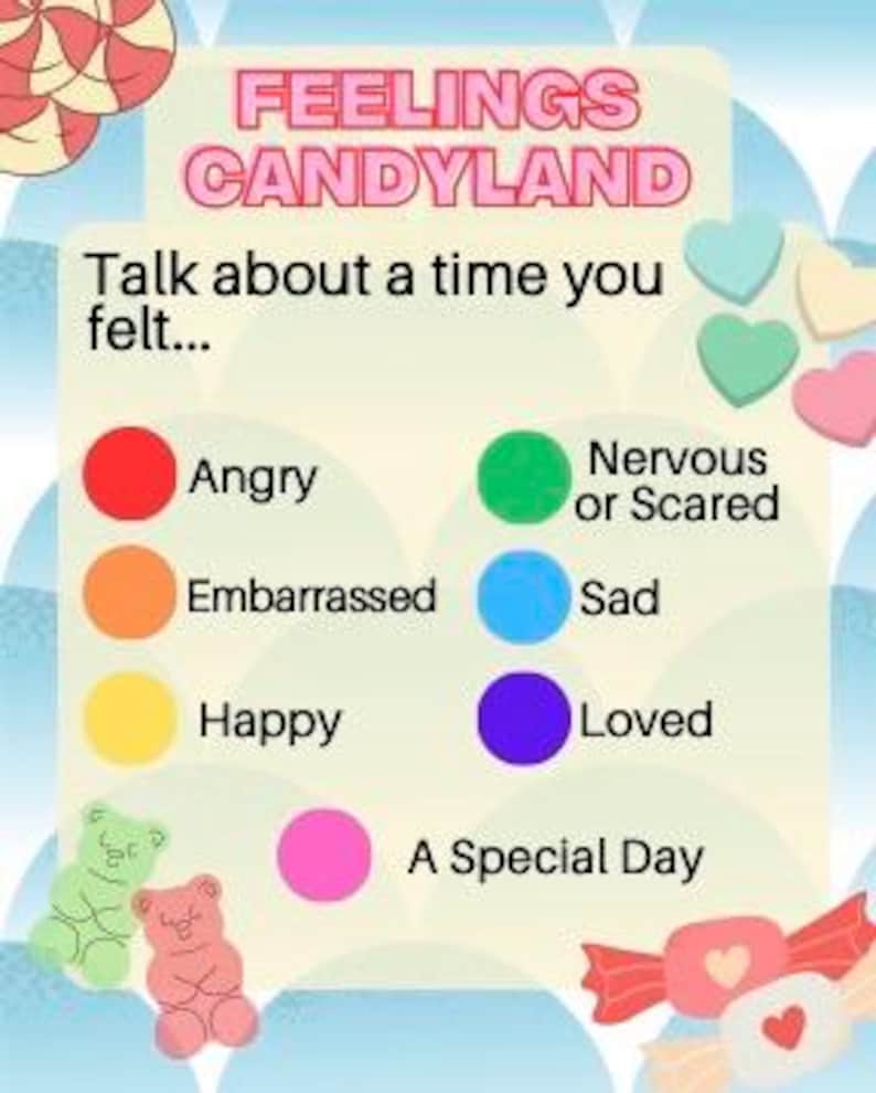 Feelings Candy Land Key Card: Counseling Resource (digital Download) - Etsy